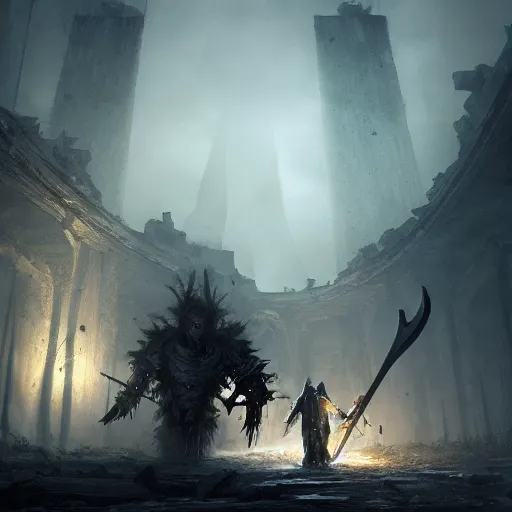 Photo of a human approaching a giant sentinel king | Stable Diffusion ...