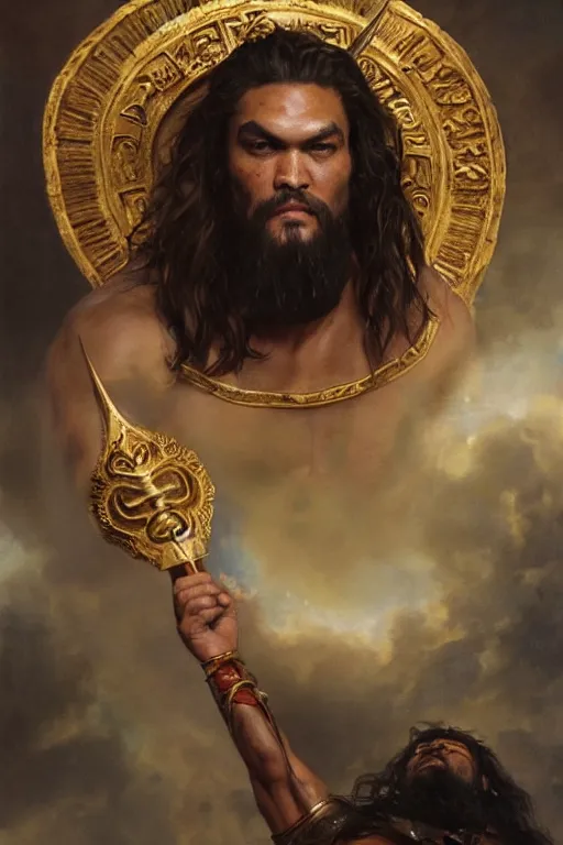 beautiful portrait oil painting, jason momoa conan the | Stable ...