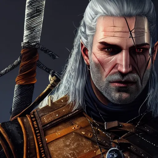 a digital painting of the witcher holding a birthday | Stable Diffusion