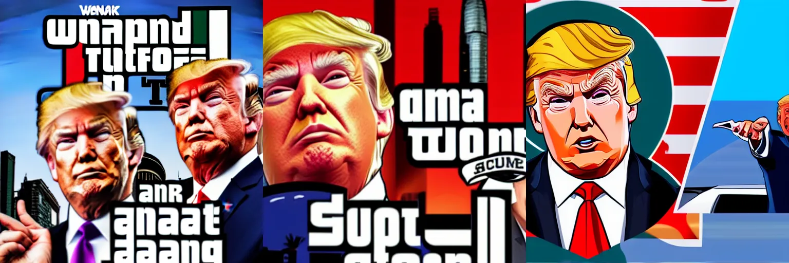 donald trump as a gta 5 splash screen | Stable Diffusion | OpenArt