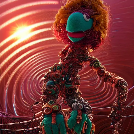 a centered render of a bio - organic muppet adorned | Stable Diffusion ...