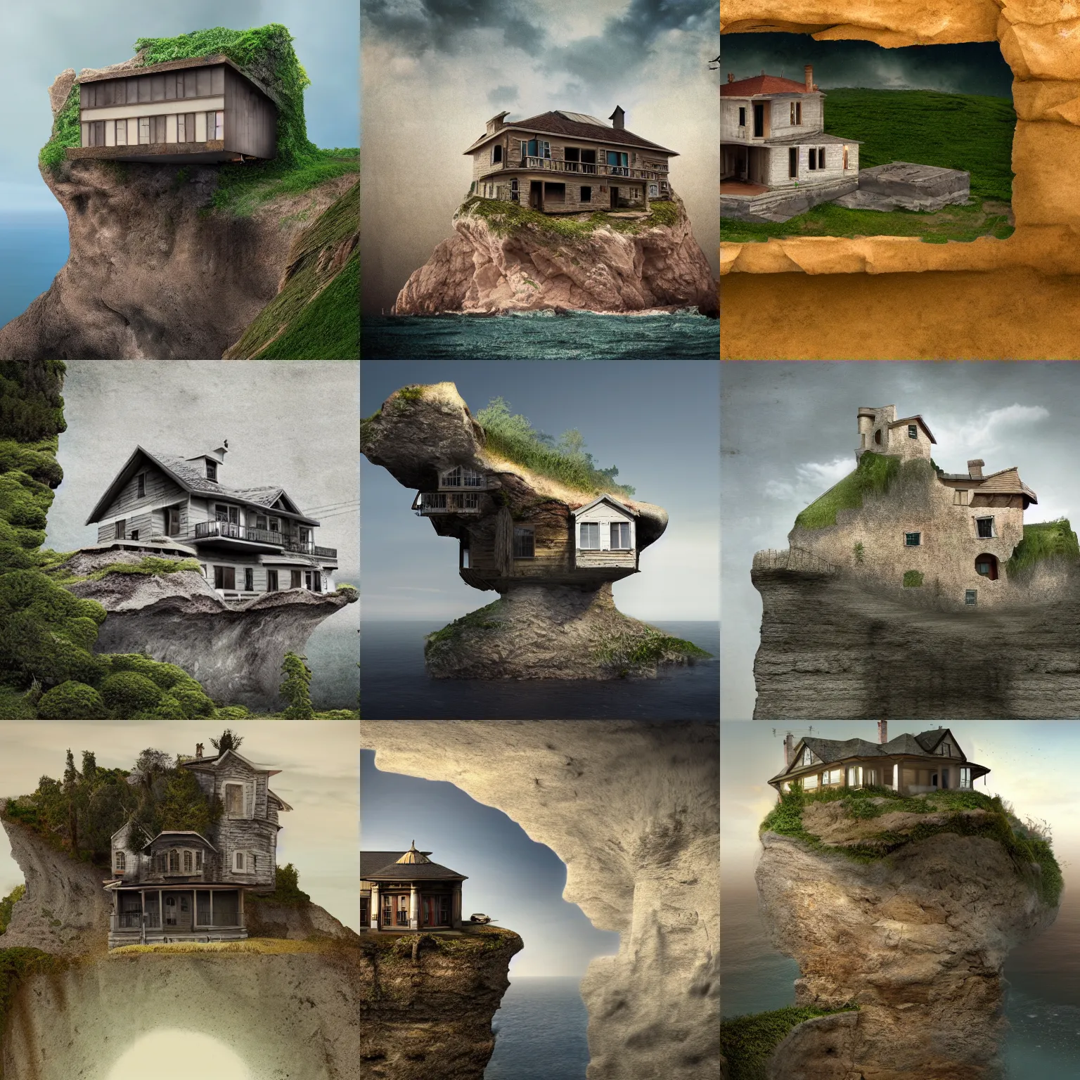digital matte painting. house built on the side of a | Stable Diffusion ...