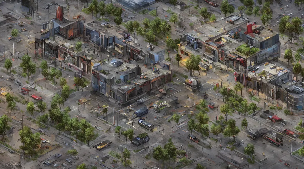 Post Apocalyptic police station, building, urban | Stable Diffusion ...