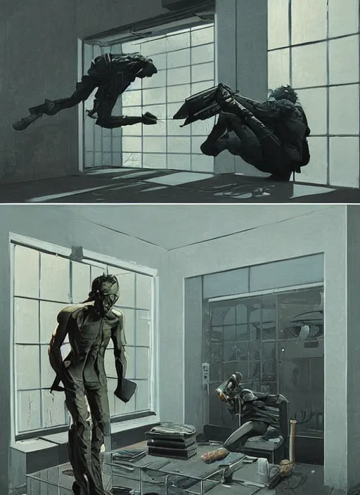 Metal gear solid changing states to metal gear liquid | Stable Diffusion