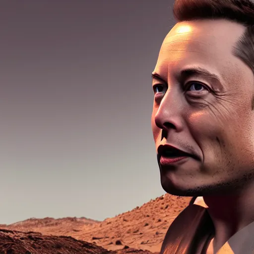 elon musk on mars, sharp, detailed face, 8 k, octane | Stable Diffusion ...