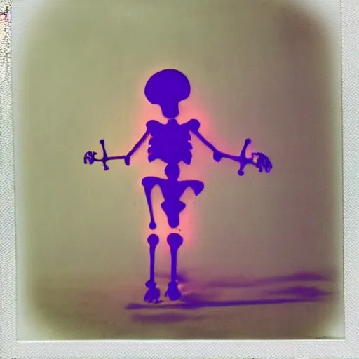 a glowing skeleton walking. polaroid still. | Stable Diffusion | OpenArt