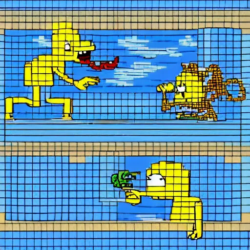kang and kodos from the simpsons swimming underwater, | Stable Diffusion