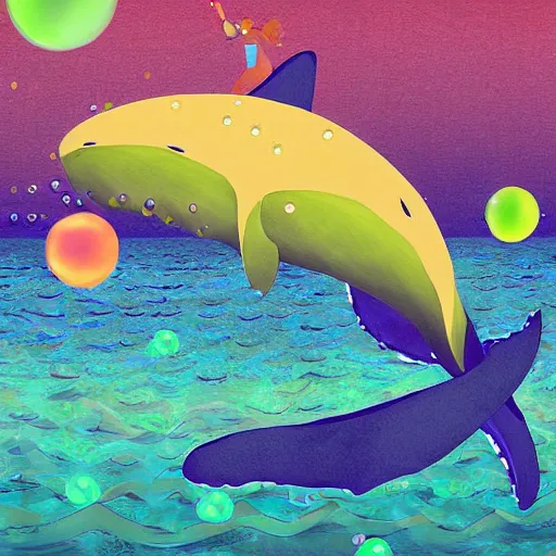 a fancy whale wearing kelp leis and dancing with | Stable Diffusion ...