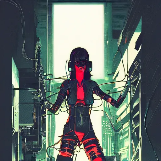 female cyberpunk cyberhacker backlit, wires machines | Stable Diffusion | OpenArt
