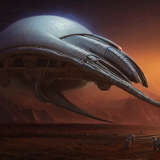 alien spaceship landing on earth, night scene, 3 d | Stable Diffusion ...