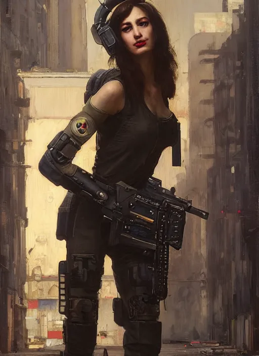 Nikki. beautiful cyberpunk female USN marine wearing a | Stable ...