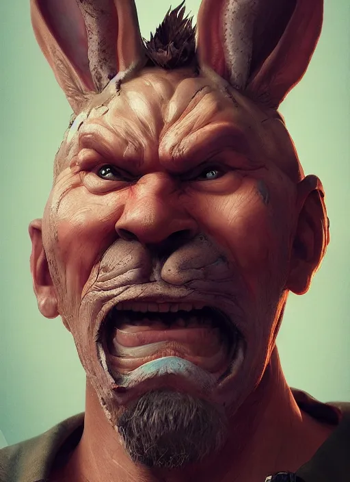angry man with rabbit head and fish body superhero | Stable Diffusion ...