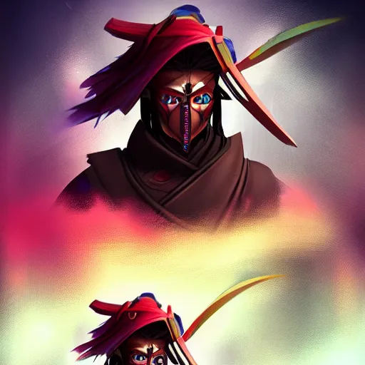 hextech samurai, concept art, fantasy digital art, | Stable Diffusion