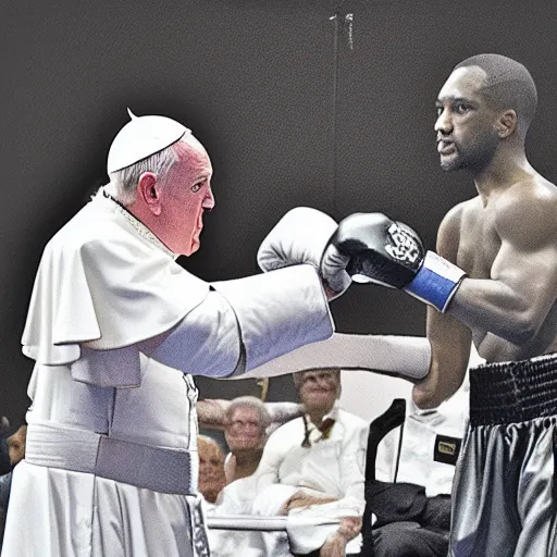gandalf the grey vs pope francis boxing match | Stable Diffusion | OpenArt