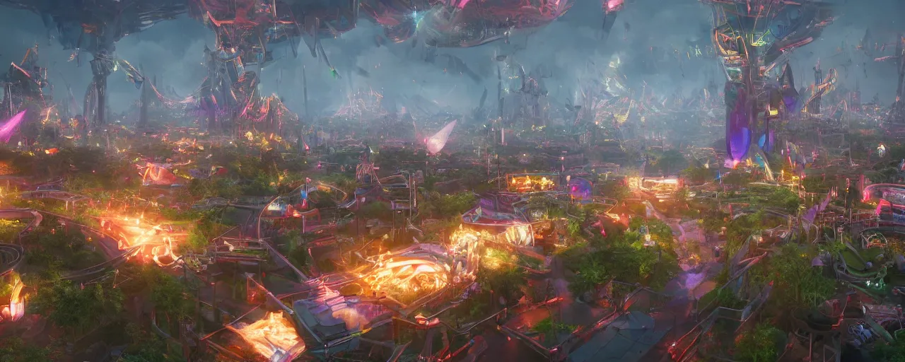 The next Tommorowland mainstage, octane render, unreal | Stable Diffusion