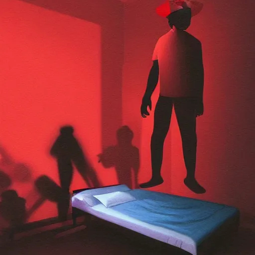 big demon shadow figure standing behind someone making | Stable ...