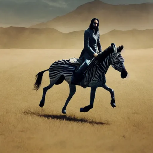john wick riding a zebra | Stable Diffusion | OpenArt