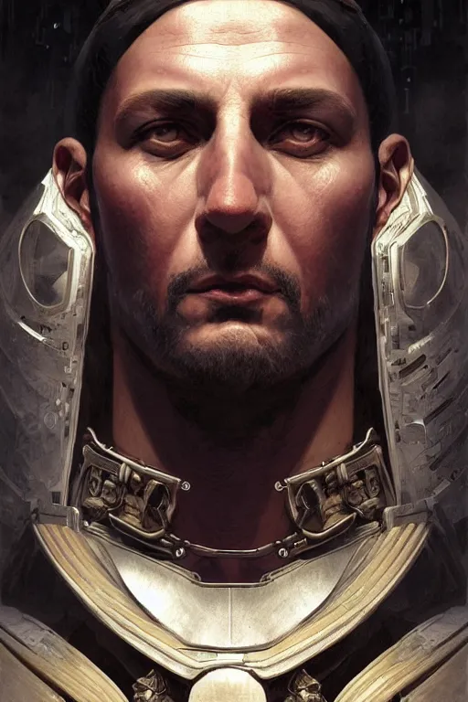 roman emperor in cyberpunk style, realistic portrait, | Stable ...