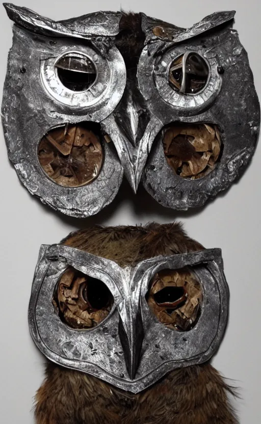 a mangled owl wearing a metal mask | Stable Diffusion | OpenArt