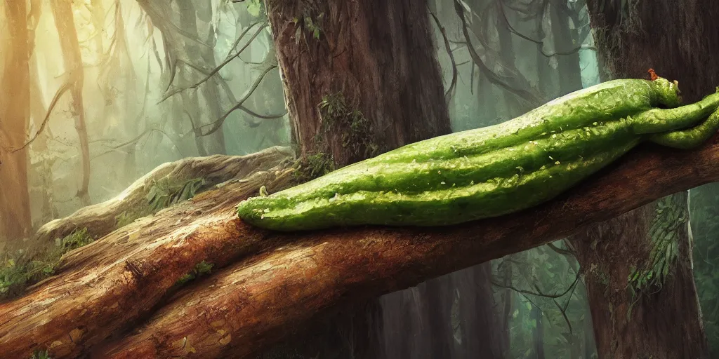 beautiful digital illustration of a pickle napping on | Stable ...