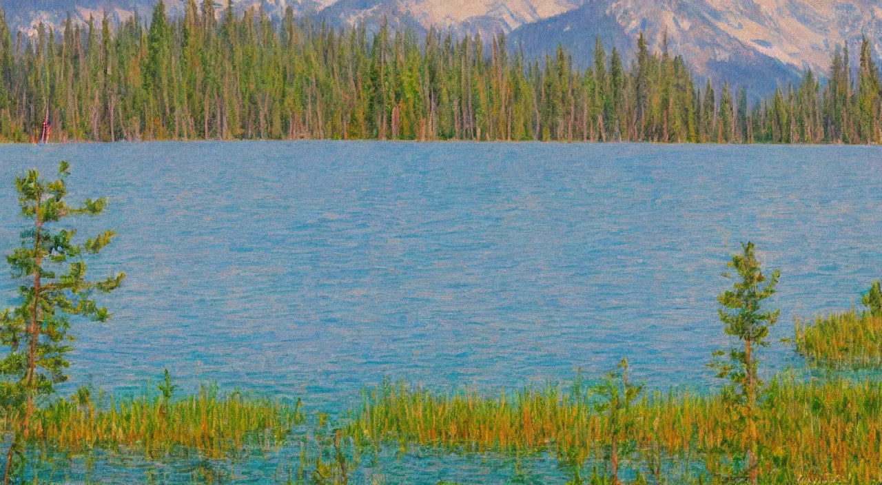 an impressionist painting of Redfish Lake Idaho | Stable Diffusion ...