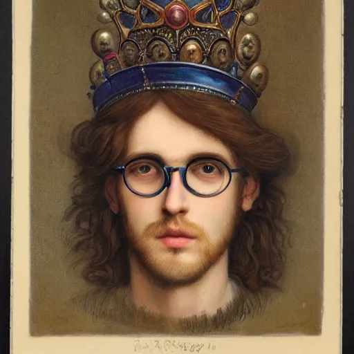 Pre-Raphaelite male portrait crown chakra third eye | Stable Diffusion ...