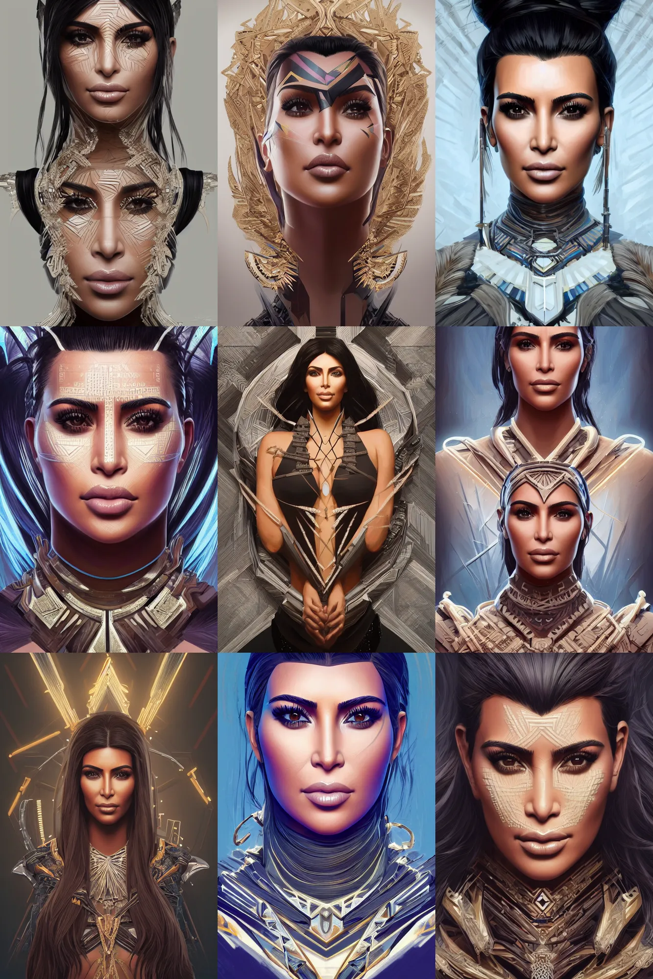 symmetry!! portrait of kim kardashian in the style of | Stable ...