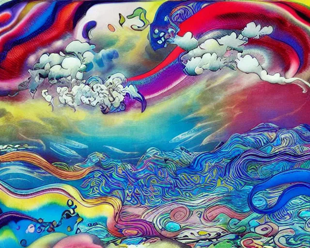 Ocean waves in a psychedelic dream world. DMT. Curving | Stable Diffusion | OpenArt