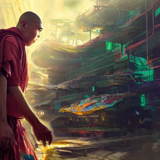highly detailed portrait a buddhist monk fighting in | Stable Diffusion ...