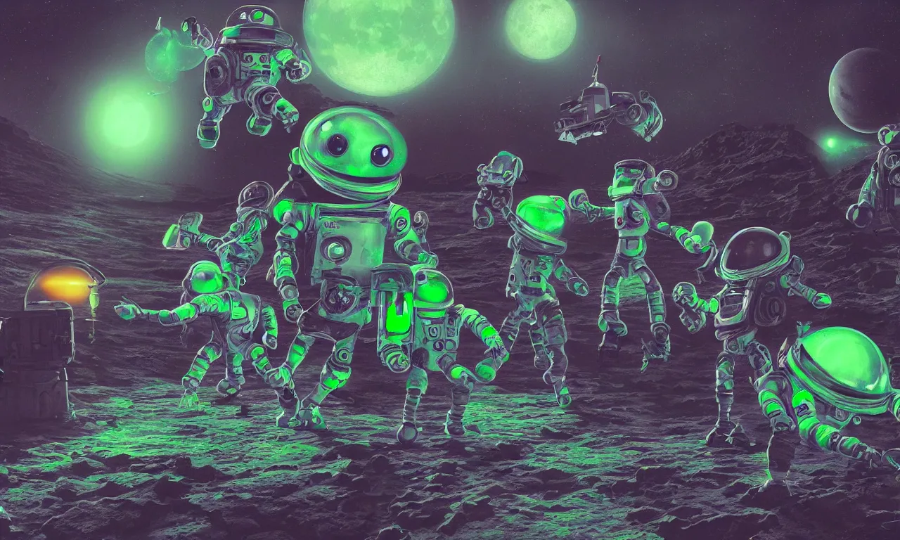 cute NASA robots working on the surface of the moon | Stable Diffusion ...