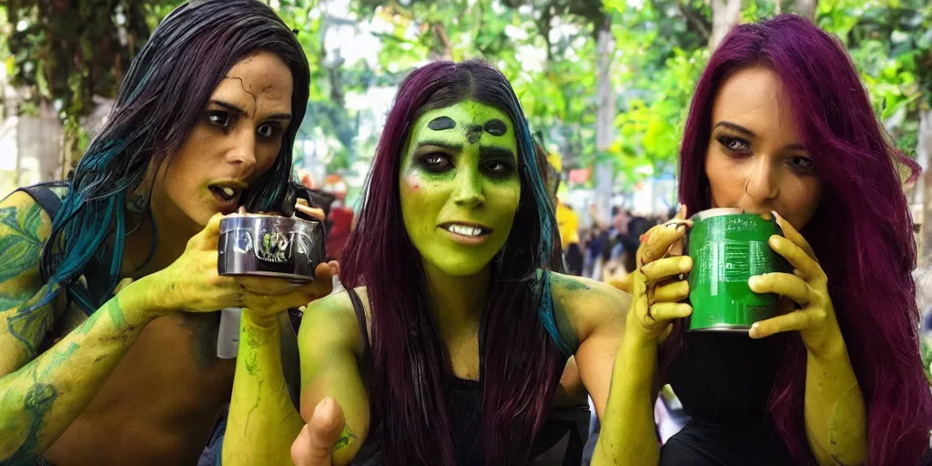 beautiful photograph of Zoe Zaldana as Gamora drinking | Stable ...