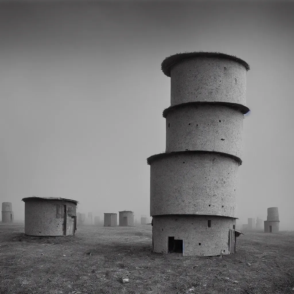 circular towers made up of makeshift squatter shacks, | Stable ...