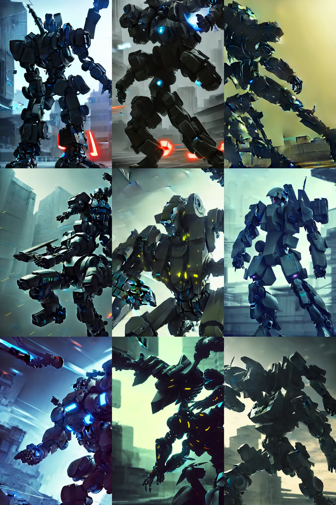 cyber ninja fighting a combat mech from Metal Gear, | Stable Diffusion ...