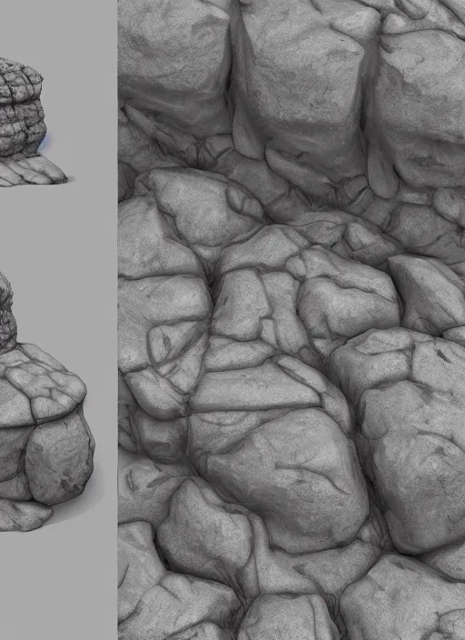 three different angles of a rock formation, concept | Stable Diffusion | OpenArt