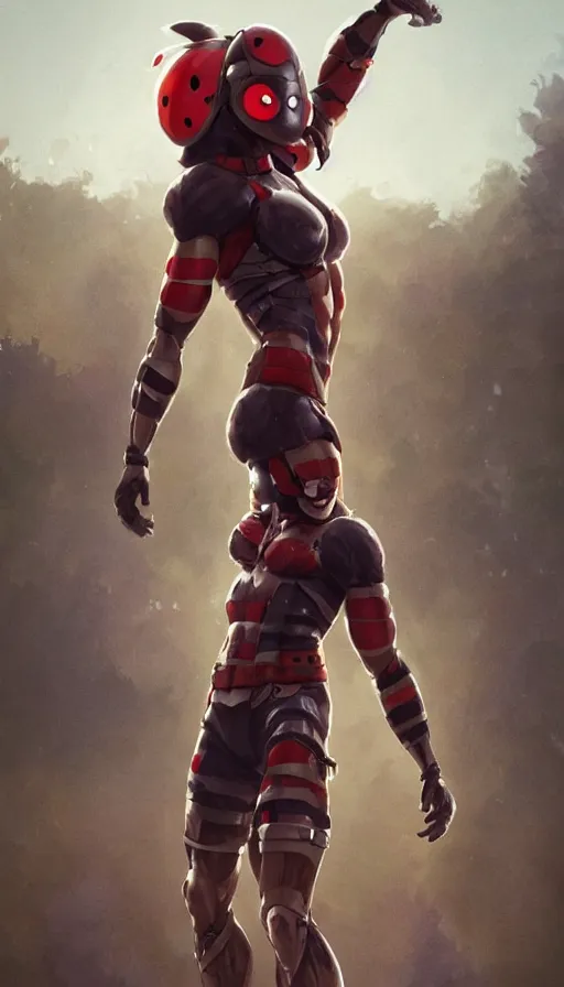 muscular humanoid ladybug character, half ladybug half | Stable ...