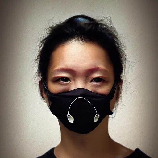 an heroin who wear a string on face as a mask by andy | Stable ...