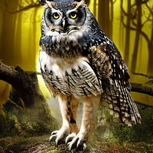 mixture between an! owl and wolf, photograph captured | Stable ...