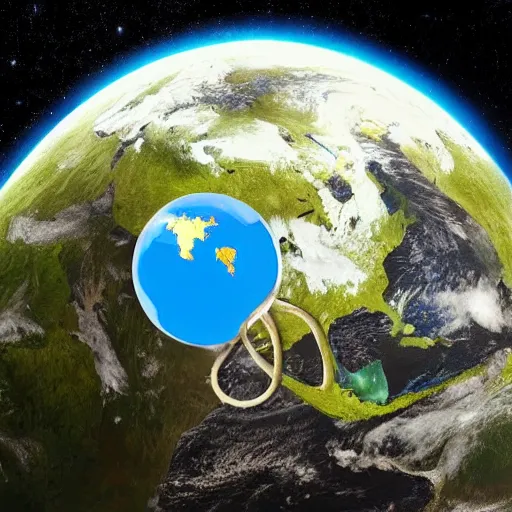 The earth being eaten by a space monster with tentacles | Stable ...