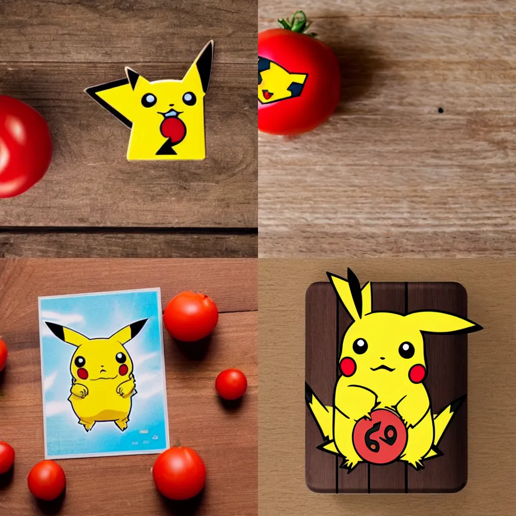 a pikachu Pokemon card on a wooden table, Pikachu in | Stable Diffusion ...
