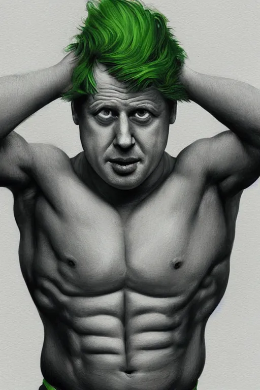 Boris Johnson as green bodybuilder, Boris Johnson | Stable Diffusion ...