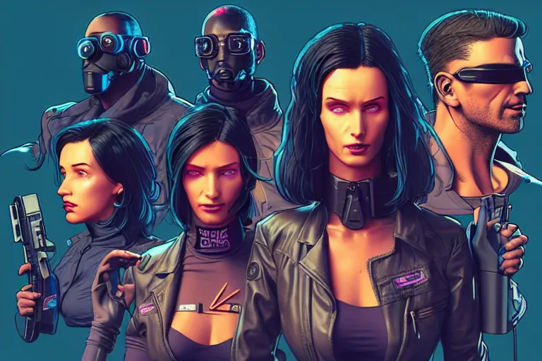 cyberpunk heist crew. portrait by stonehouse and | Stable Diffusion ...