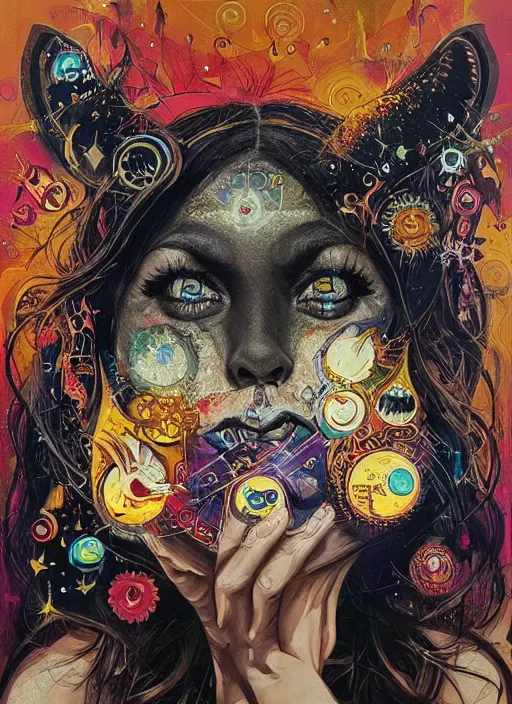 gorgeous magic cult psychic animal smiling, third eye, | Stable ...