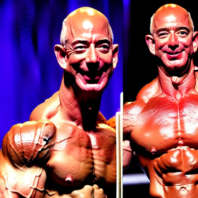 jeff bezos displays extreme muscles as he wins mr | Stable Diffusion ...