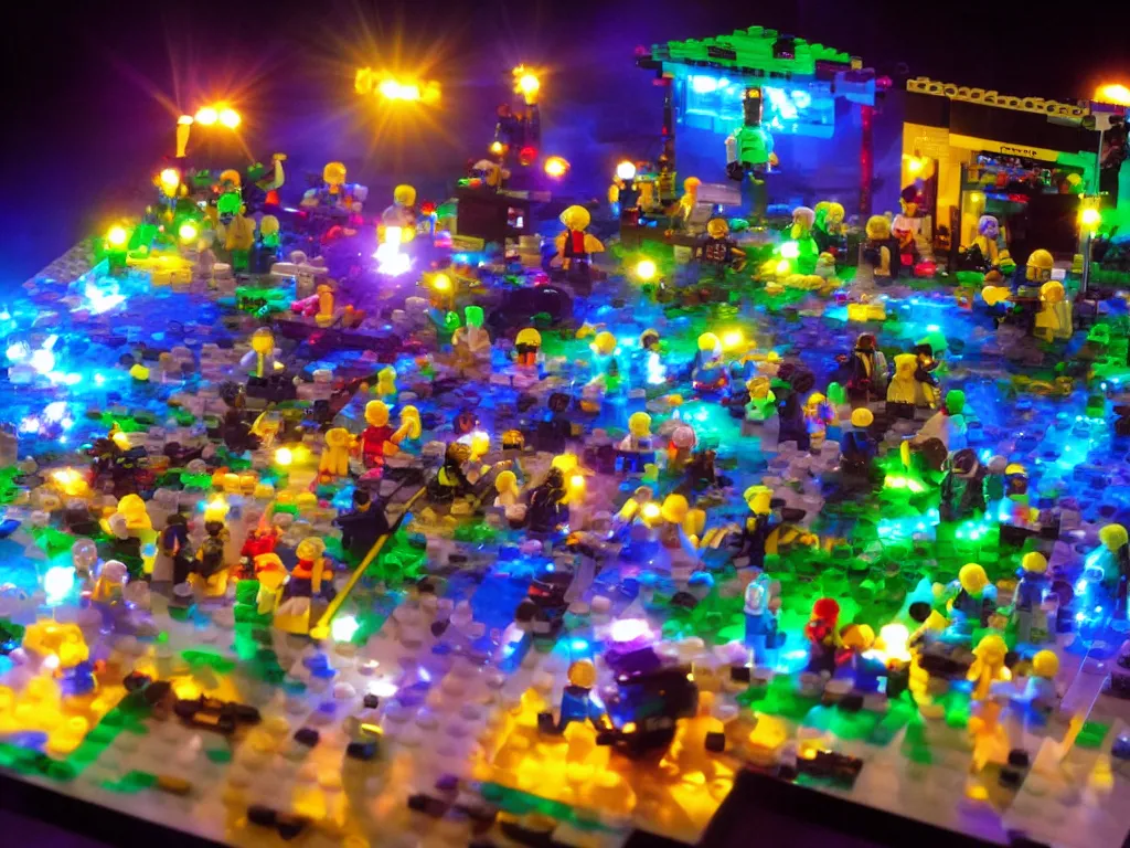 trance festival lego set, dramatic lighting | Stable Diffusion