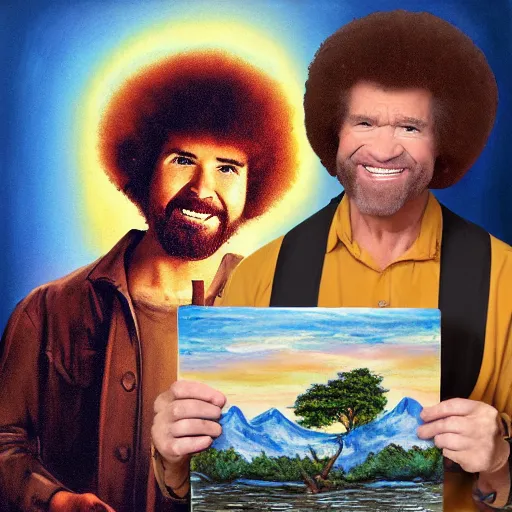 the apocalypse and bob ross screaming by bob ross | Stable Diffusion ...