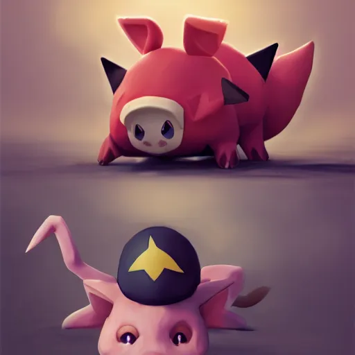 pokemon pig, style game square enix life, trending on | Stable ...