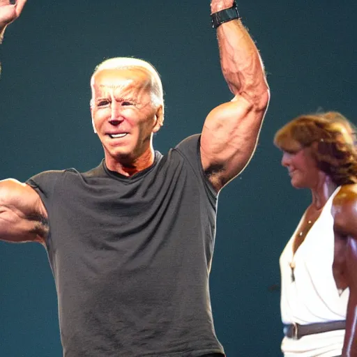 muscled joe biden very athletic bodybuilder hands in | Stable Diffusion ...