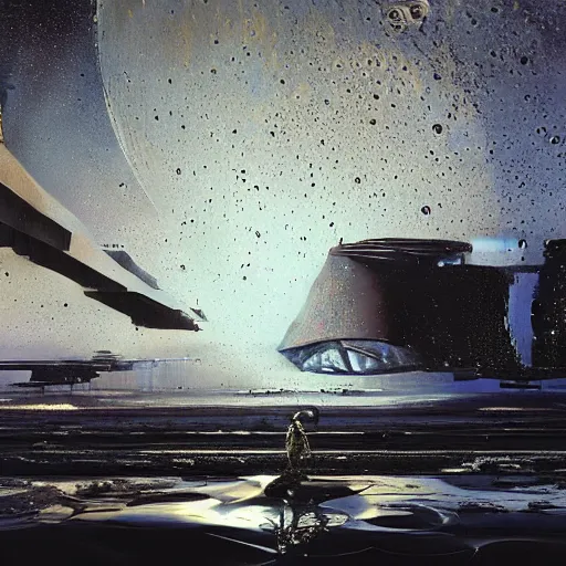 digital sci-fi oily gloss reflection airport | Stable Diffusion | OpenArt