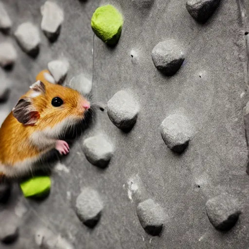 photograph of a hamster rock climbing, focused, sharp | Stable ...