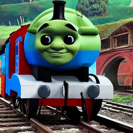 Thomas the Tank Engine and Shrek team up to fight | Stable Diffusion ...